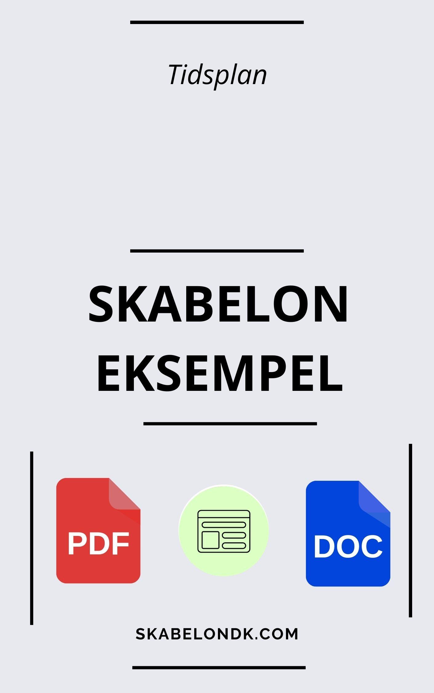 Tidsplan Skabelon - Eksempel